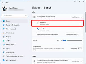 2 metode de a alege dispozitivul audio implicit în Windows 11